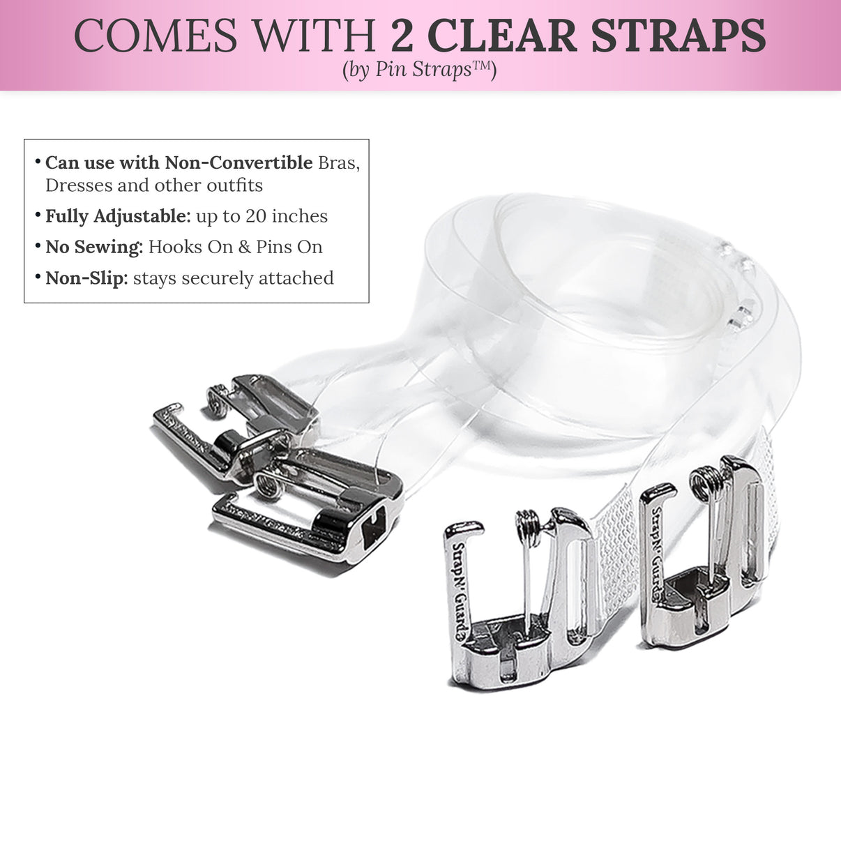 Seamless Tube Top Bra (with Clear Straps) | by PIN STRAPS